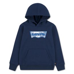 LEVI'S KIDS Jungen Hoodie "LVB SUNRISE BATWING HOOD", blau, Gr. 8, Sweatware, Obermaterial: 60% Baumwolle, 40% Polyester, Sweatshirts, mit