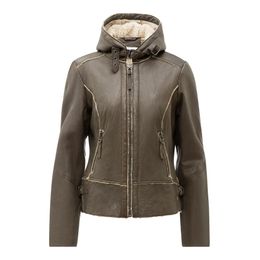 RICANO Damen Bikerjacke "Lederjacke Julie", gr&uuml;n, Gr. XS, Obermaterial: 100% Lammnappaleder LANA. Futter: 100% Polyester PES., Jacken, Handgefertigt