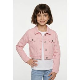 happy girls M&auml;dchen Jeansjacke, rosa, Gr. 146, unifarben, Web, Obermaterial: 98% Baumwolle, 2% Elasthan, Jacken, in kurzer Form