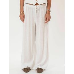 ITS MAY Damen Chinohose "ITS MAY Trouser Luna", wei&szlig;, Gr. S, Obermaterial: 50% Leinen, 50% Baumwolle, Hosen