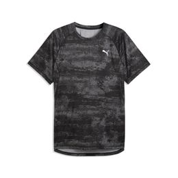 Puma Herren Trainingsshirt "Run Velocity Bedrucktes T-Shirt Herren", schwarz-wei&szlig;, Gr. XS, bedruckt, Obermaterial: 100% Polyester, Shirts