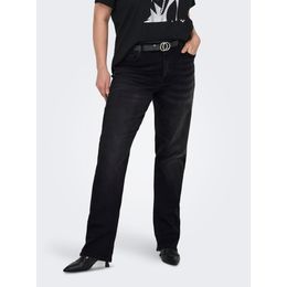 Only CARMAKOMA Damen High-waist-Jeans "CARWILLY HW STRAIGHT DNM REA1099 NOOS", schwarz, Gr. 52, unifarben, Denim/Jeans, Obermaterial: 82% Baumwolle,