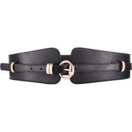 Lascana Damen Tailleng&uuml;rtel "2in1 G&uuml;rtel, Bauchg&uuml;rtel, G&uuml;rtel f&uuml;r Kleid & Overall", schwarz, Gr. 85, Lederimitat, G&uuml;rtel, mit abnehmbarem H&uuml;ftg&uuml;rtel