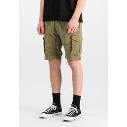 Herren Shorts "Cotton Twill Jogger Short", gr&uuml;n, Gr. S, Alpha Industries, Obermaterial: 98% Baumwolle, 2% Elastan, Hosen