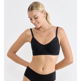 Sloggi Damen Soft-BH "ZERO Feel Pure", Gr. Mschwarz, Single Jersey, Obermaterial: 54% Modal, 24% Polyamid, 22% Elasthan, BHs, mit herausnehmbaren,