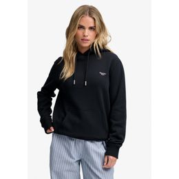 Superdry Damen Kapuzensweatshirt "SIGNATURE EMB HOOD", schwarz, Gr. XS, unifarben, Sweatware, Obermaterial: 60% Baumwolle, 40% Polyester,