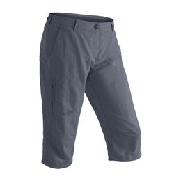 Maier Sports Damen Caprihose "Neckar", grau, Gr. 38, 100% Polyamid, Hosen, kurze Hose Damen, luftige Wanderhose, leichte Outdoorhose, Reg Fit