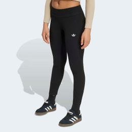 Kinder Leggings "RIB LEGGINGS", schwarz, Gr. 164, adidas originals, Obermaterial: 46% Baumwolle, 45% Viskose, 9% Elasthan, Hosen