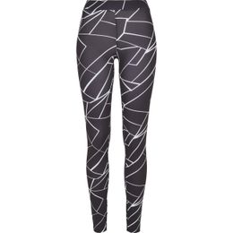 Urban Classics Damen Leggings "Urban Classics Damen Ladies AOP Leggings", schwarz-wei&szlig;, Gr. 5XL, unifarben, 94% Polyester, 6% Elasthan, Hosen