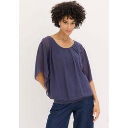 bonprix Damen Chiffonbluse "Chiffonbluse mit Untertop", blau, Gr. 40, Web, Obermaterial: 100% Polyester. Futter: 100% Viskose, Blusen,