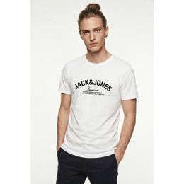 Jack & Jones JACK & JONES Herren T-Shirt "JPRBLATOMMY SS TEE FST"wei&szlig;, Gr. XS, bedruckt, Jersey, Obermaterial: 100% Baumwolle, Shirts, mit Logo Schriftzug
