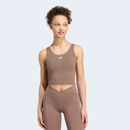 Damen Tanktop "W 3SS TANK", braun, Gr. XS, adidas Performance, Obermaterial: 79% Polyester, 21% Elasthan (LYCRA), Tops