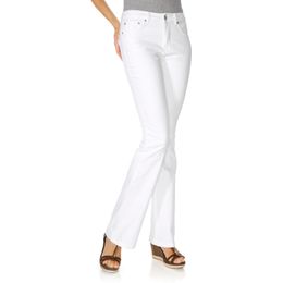 Heine Damen Bootcut-Jeans, wei&szlig;, Gr. 24, unifarben, 98% Baumwolle, 2% Elasthan, Miedereinsatz:15% Elasthan, 85% Polyamid, Jeans