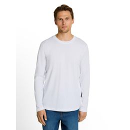 Herren Rundhalsshirt, wei&szlig;, Gr. XL, Tom Tailor Denim, Single Jersey, Obermaterial: 100% Baumwolle, Shirts