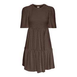Jacqueline de Yong JDY Damen Minikleid "JDYCARLA CATHINKA S/S DRESS JRS NOOS", braun, Gr. XS, unifarben, Jersey, Obermaterial: 95% Polyester, 5% Elasthan, Kleider,