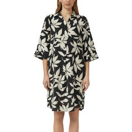 s.Oliver Damen Blusenkleid, schwarz-wei&szlig;, Gr. 40, bedruckt, Web, Obermaterial: 84% Viskose, 16% Polyamid, Kleider, mit seitlichen Eingrifftaschen