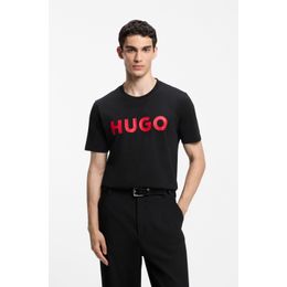 Hugo Herren T-Shirt "Dulivio"schwarz001, Gr. L, unifarben, Single Jersey, Obermaterial: 100% Baumwolle, Shirts, Rundhalsausschnitt, Regular Fit, Must