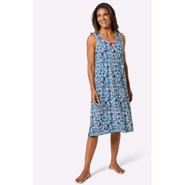 feel good Damen Sommerkleid "Sommerkleid", blau, Gr. 36, gemustert, mehrfarbig, 95% Viskose, 5% Elasthan, Kleider