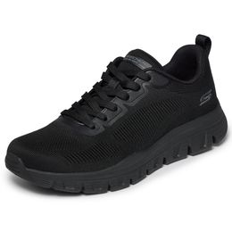 Skechers Herren Sneaker "BOBS B LITE vegan", Gr. 40schwarz uni, Textil, unifarben, Schuhe, Schn&uuml;rschuh, Freizeitschuh, maschinenwaschbar