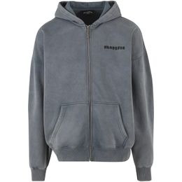 DROPSIZE Herren Sweatjacke "Dropsize SUPER HEAVY OVERSIZE LOGO ZIP HOODIE", grau, Gr. M, 70% Baumwolle, 30% Polyester, Sweatjacken