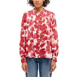 Mustang Damen Langarmbluse "Damen Style Feminine blouse", rot, Gr. 40, gebl&uuml;mt, Chiffon, 100% Modal, Blusen