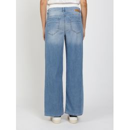 Gang Damen Weite Jeans "94CARA"light midblau, Gr. 28, Denim/Jeans, Obermaterial: 76% Baumwolle, 15% Polyester, 8% Viskose, 1% Elasthan, Jeans, Light