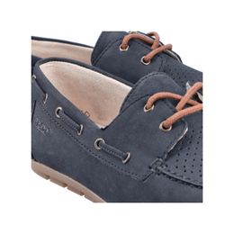 Rieker Damen Bootsschuh, Gr. 42nachtblau, Lederimitat, unifarben, Schuhe, Mokassin, Schn&uuml;rschuh, Halbschuh mit weicher Innensohle