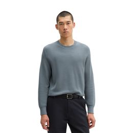 Marc O'Polo MARC O'POLO Herren Rundhalspullover "mit smarter Querrippe", blau, Gr. XXL, unifarben, Obermaterial: 100% Baumwolle, Pullover