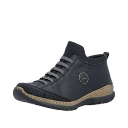 Rieker Damen Slip-On Sneaker, Gr. 37, schwarz, Lederimitat, Schuhe, Schlupfschuh, Halbschuh, Casual-Sneaker mit MemoSoft-Innensohle