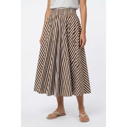 RICHROYAL Damen Midirockcoconut bark, Gr. 34, gestreift, Web, Obermaterial: 100% Baumwolle, R&ouml;cke, Regular fit mit elastischem Bund