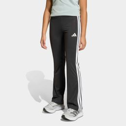 M&auml;dchen Trainingstights "TRAIN ESSENTIALS 3-STREIFEN FLARED LEGGINGS", schwarz, Gr. 140, adidas Sportswear, Obermaterial: 80% Polyester, 20%