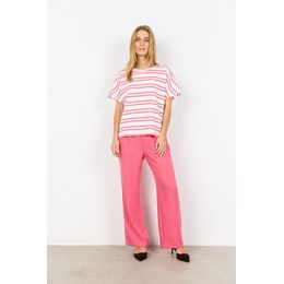 soyaconcept Damen T-Shirt "SC-BARNI 50", rosa, Gr. XL, geringelt, gestreift, Single Jersey, Obermaterial: 48% Modal, 48% Polyester, 4% Elasthan,
