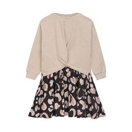 DANAMADE M&auml;dchen Jerseykleid "DANAMADE Dress DDORTHE", beige, Gr. 158, Oberteil: 95% Baumwolle, 5% Elasthan. Rock: 100% Viskose, Kleider