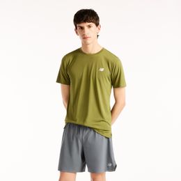 New Balance Herren Trainingsshirt "SPORT ESSENTIALS UTILITY T-SHIRT", gr&uuml;n, Gr. L, Obermaterial: 100% Polyester, Shirts, atmungsaktiv, schnell