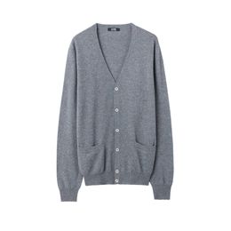 GOBI Cashmere Strickjacke Herren Gr&ouml;&szlig;e S grey denim