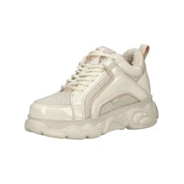 Buffalo Damen Plateausneaker "Buffalo Sneaker Lederimitat/Textil", Gr. 36, beige, Lederimitat, Textil, Schuhe