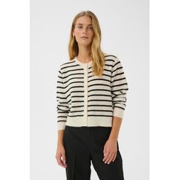 PART TWO Strickjacke 'Linika' Damen Gr&ouml;&szlig;e L creme / schwarz