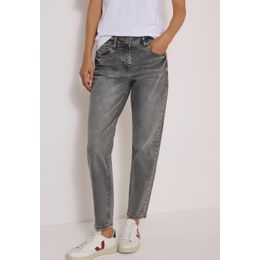 Cecil Damen Regular-fit-Jeans, grau, Gr. 32, unifarben, Jeans, 99% Baumwolle, 1% Elasthan, Jeans, mit hellgrauer Waschung