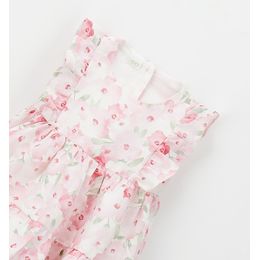 IDO M&auml;dchen Sommerkleid "BABY GIRL SUMMER DRESS", rosa, Gr. 74, 64% Leinen, 36% Baumwolle, Kleider