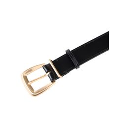 Calvin Klein Damen Lederg&uuml;rtel "HW END TIP BUCKLE BELT 30MM"schwarz, antique light gold, Gr. 110, unifarben, Rindsleder, G&uuml;rtel, Regular fit und