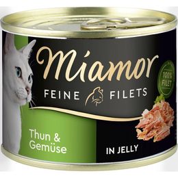 Miamor Feine Filets in Jelly Thunfisch und Gem&uuml;se Katzen-Nassfutter hoher Feuchtigkeitsgehalt 12x185g