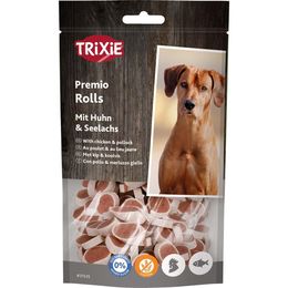 Trixie PREMIO Rolls mit H&uuml;hnchen und Seelachs Hundesnacks f&uuml;r &uuml;bergewichtige Hunde 75g