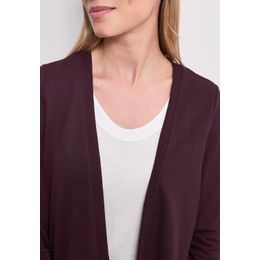 Street One Damen Shirtjacke "Style Suse"rustic rouge, Gr. 40, unifarben, Strick, Obermaterial: 91% Viskose, 9% Elasthan, Shirts, 3/4-Arm Jacke in