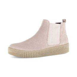 Gabor Damen Chelseaboots, Gr. 37, rosa, Veloursleder, unifarben, Schuhe, Plateau, Stiefelette, Schlupfschuh mit dezenten Kontrastn&auml;hten