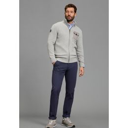 MAN'S WORLD MAN'S WORLD Herren Strickjacke "Neue Kollektion Highlight mit Tasche und Badge", grau, Gr. 5XL, meliert, Strick, Obermaterial: 100% Baumwolle,
