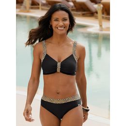 feel good Damen B&uuml;gel-Bikini-Topschwarz, sand, bedruckt, Gr. 40, Elasthan, Polyamid, Bikini-Oberteile