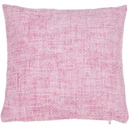 Dekokissen done., B:45cm H:1cm L:45cm, rosa, Polyester, Dekokissen_Sitzkissen_Kissenh&uuml;llen, "Twist", Geflochtene Optik