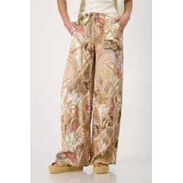 monari Damen Palazzohose "Hose Pia reg. Paisley"braun gem, Gr. 44, gemustert, Web, Obermaterial: 100% Viskose, Hosen, Regular fit mit Paisleymuster
