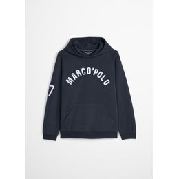 Marc O'Polo MARC O'POLO Jungen Kapuzensweatshirt, blau, Gr. 164, bedruckt, bestickt, Sweatware, Obermaterial: 100% Baumwolle, Sweatshirts, mit