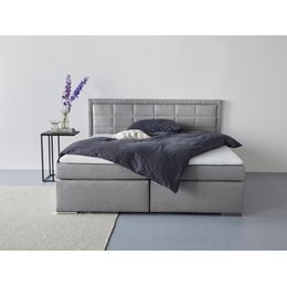 Boxbett Collection AB, B:193cm L:206cm, grau, Holzwerkstoff, Komplettbetten, ""Athena" wahlweise mit Bettkasten", inkl. Topper bei Ausf&uuml;hrung mit